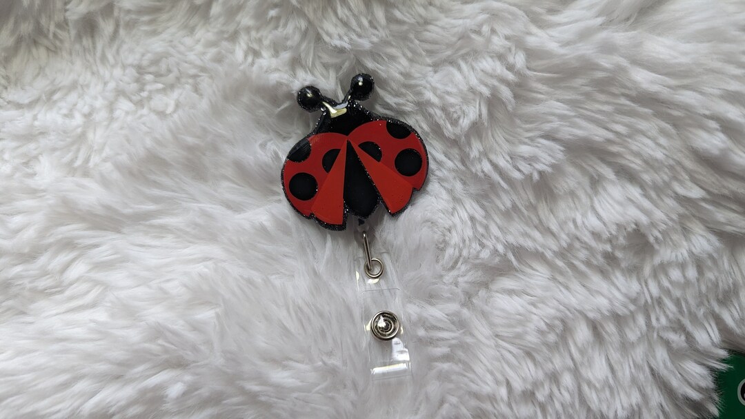 Ladybug Badge Reel Retractable Badge Reel ID Badge Reel ID Holder Belt ...