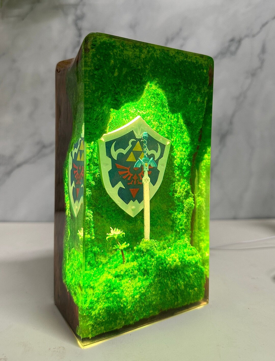Hylian Shield, Master Sword Epoxy Resin Lamp, Night Light, Loz / TOTK ...