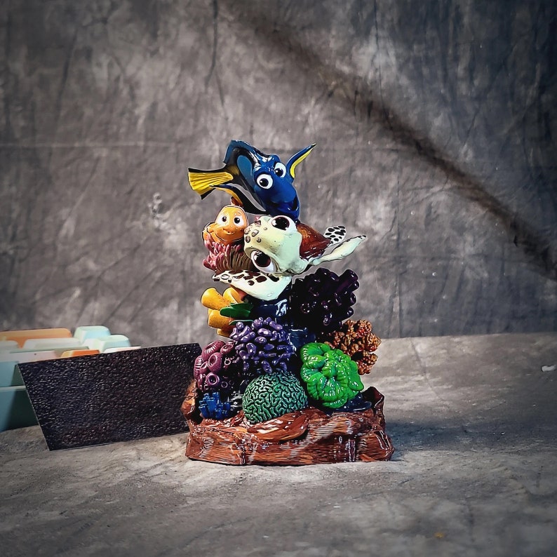 Finding Nemo Undersea Epoxy Resin Wood Lamp Ocean Diorama Night Light ...