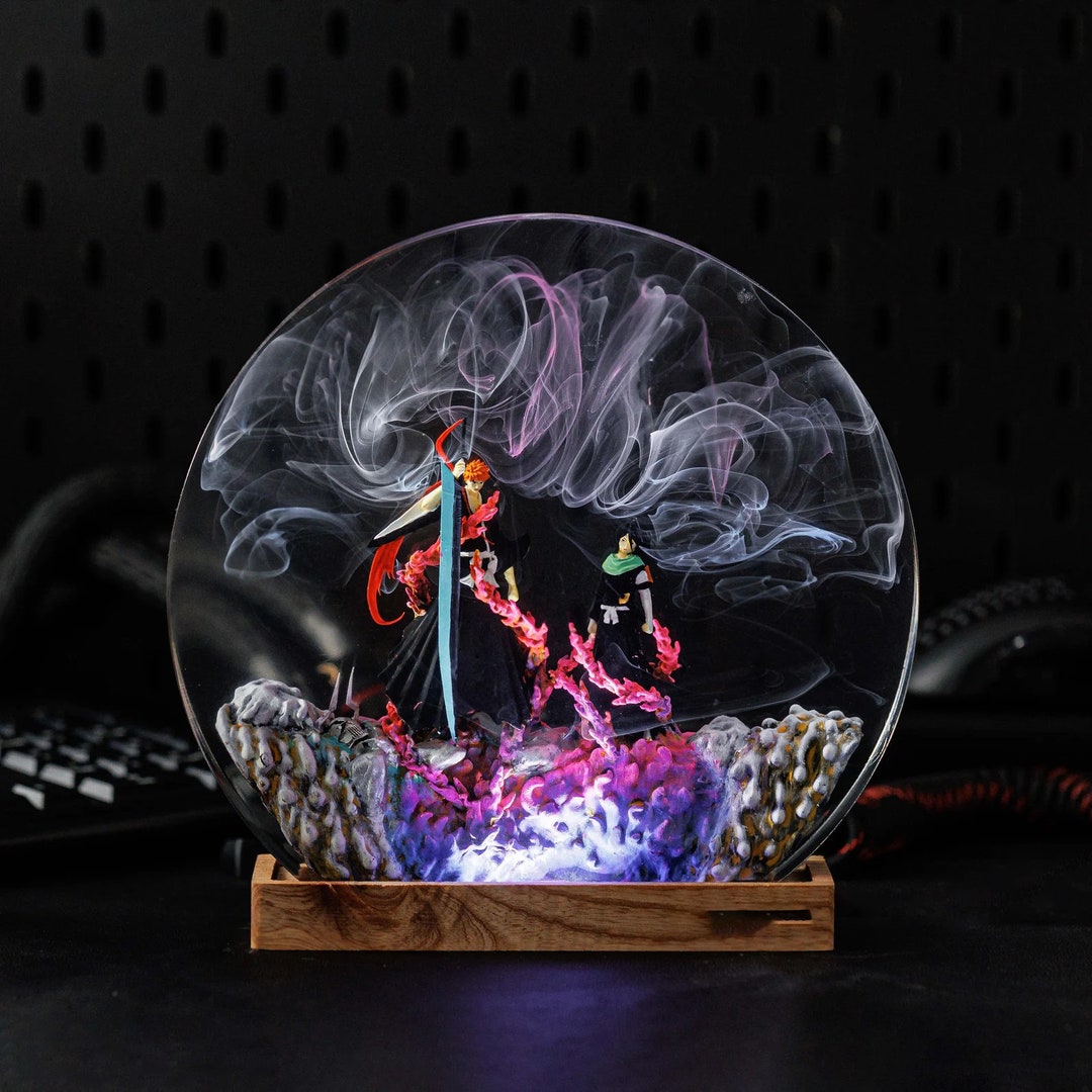 Bleach Kurosaki Ichigo Kuchiki Byakuya MYTHICAL WAR Resin Lamp, Custom ...