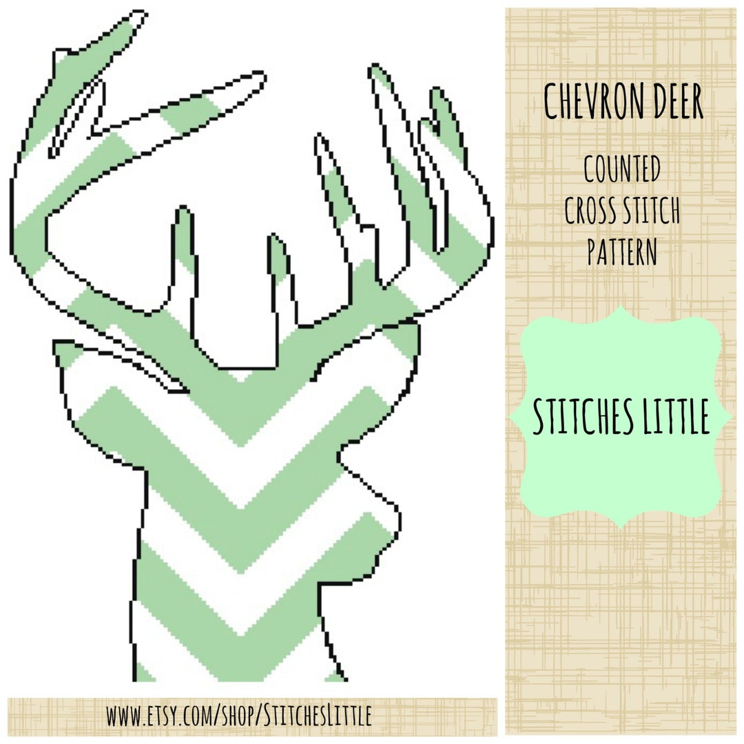 Modern Cross Stitch Pattern Deer Cross Stitch Chevron - Etsy