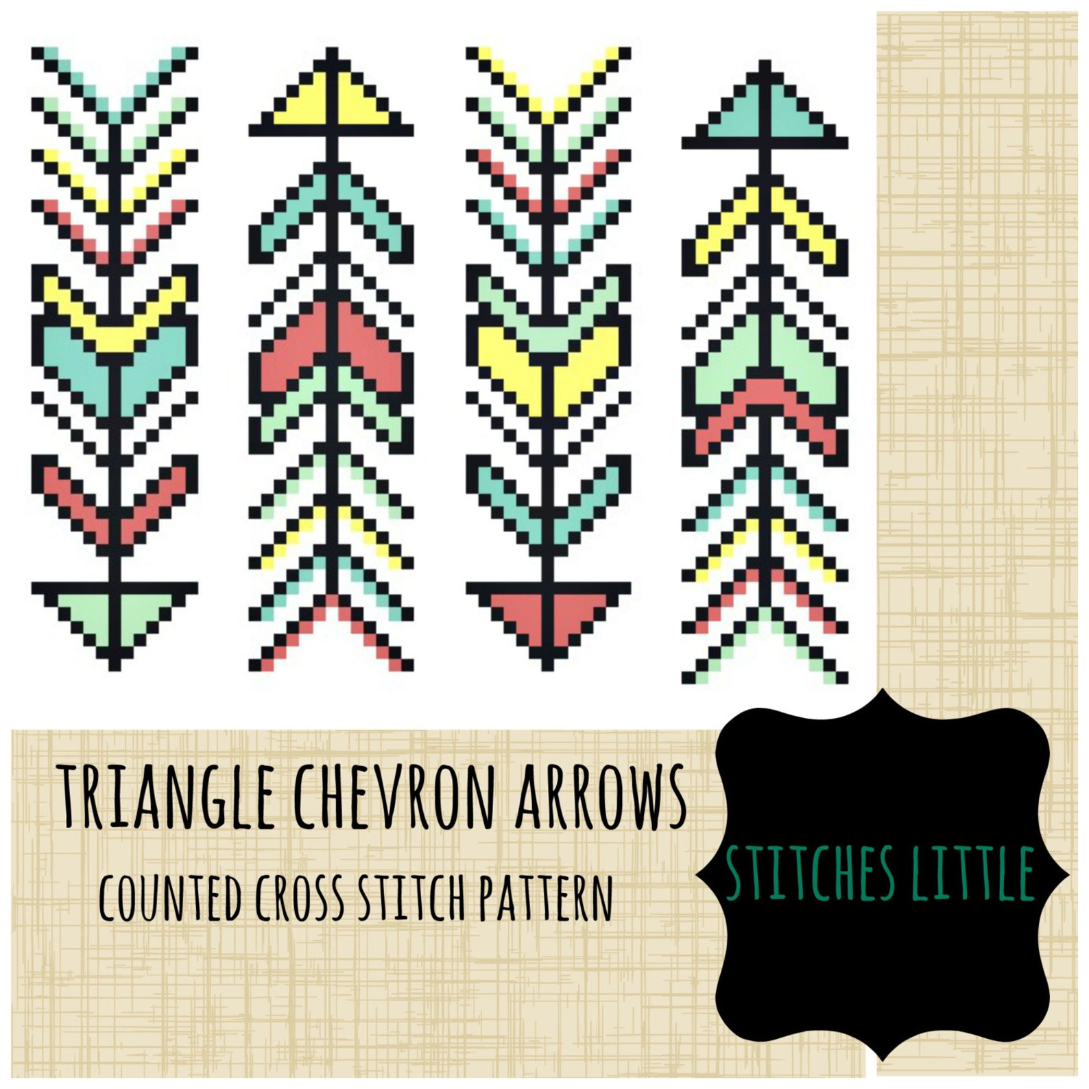 Modern Cross Stitch Pattern - Arrow Cross Stitch - Tribal Cross Stitch ...