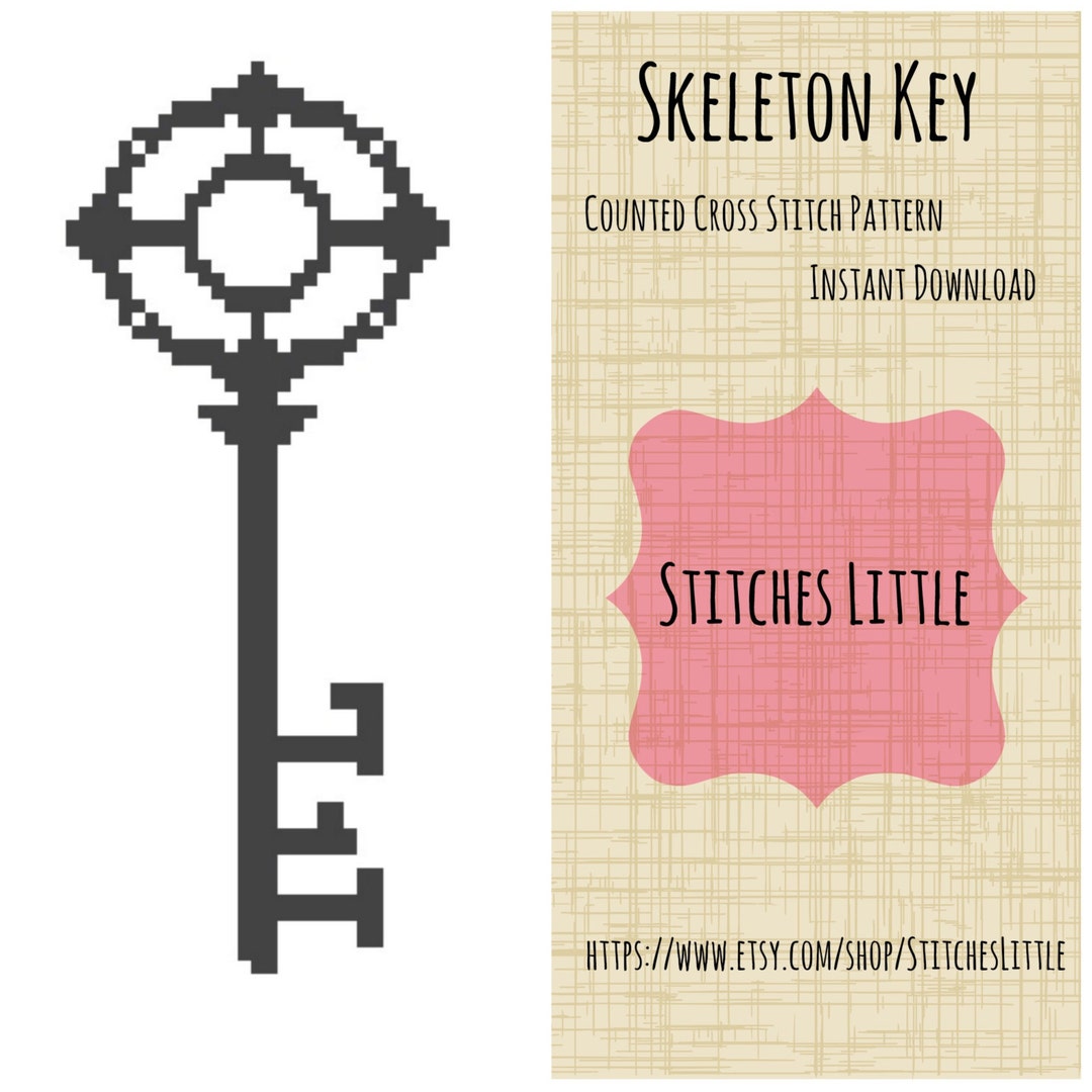 Modern Cross Stitch Pattern Skeleton Key Cross Stitch PDF Pattern ...