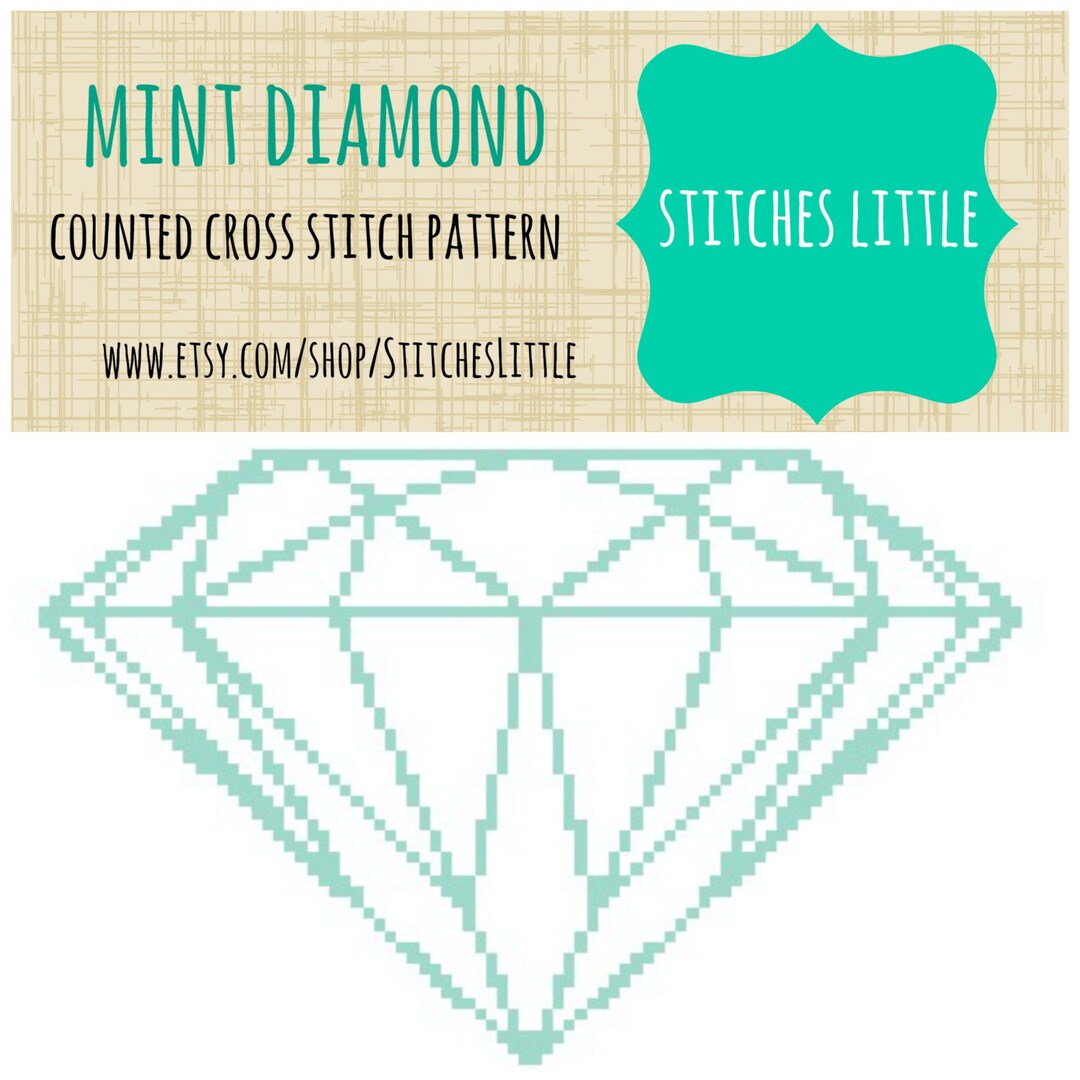Diamond Cross Stitch Pattern - Modern Cross Stitch- Geometric Cross ...