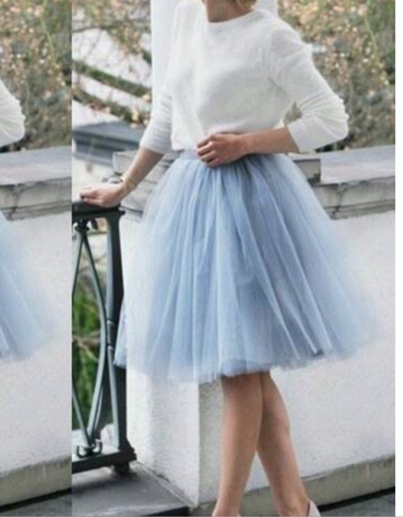 Blue Gray Tulle Skirt: Custom Bridesmaid Dress, Rustic Wedding FREE ...