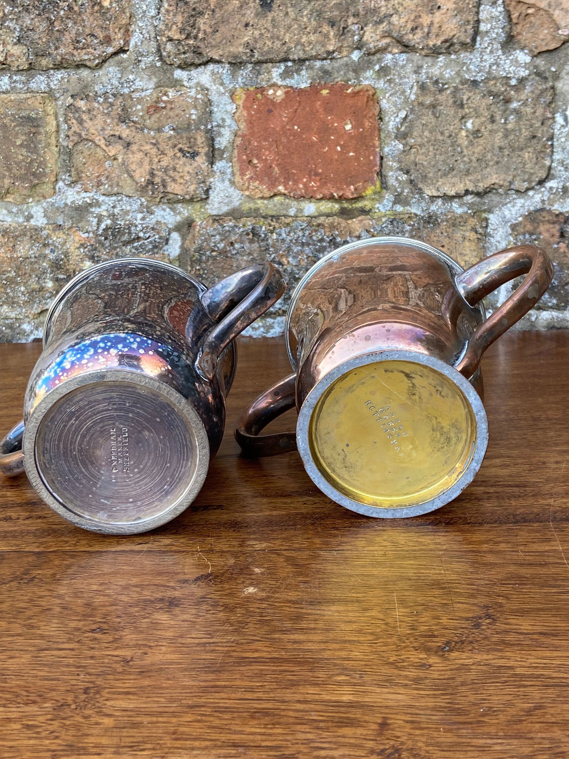 Pair of Copper Pint Tankards/ Loving Cups Twin Handles | Etsy