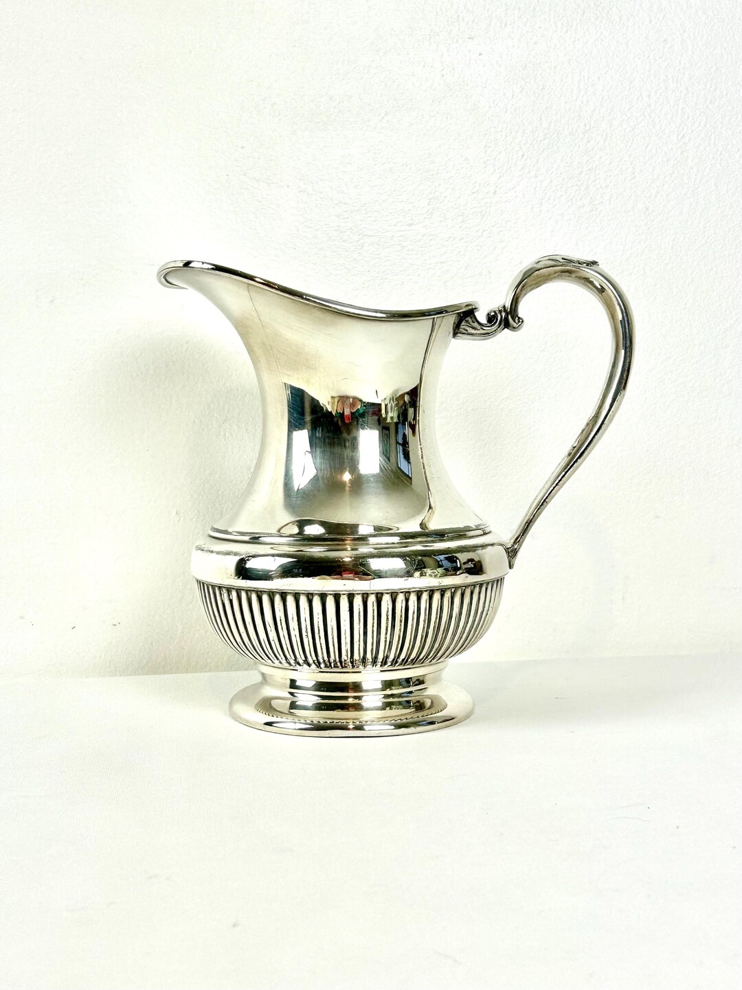 Vintage English Silverplate Water Pitcher With an Ice Lip Regency Style ...