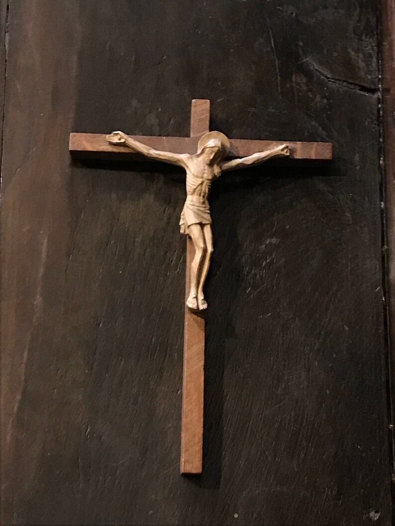 Vintage Wooden Crucifix Mid Century - Etsy