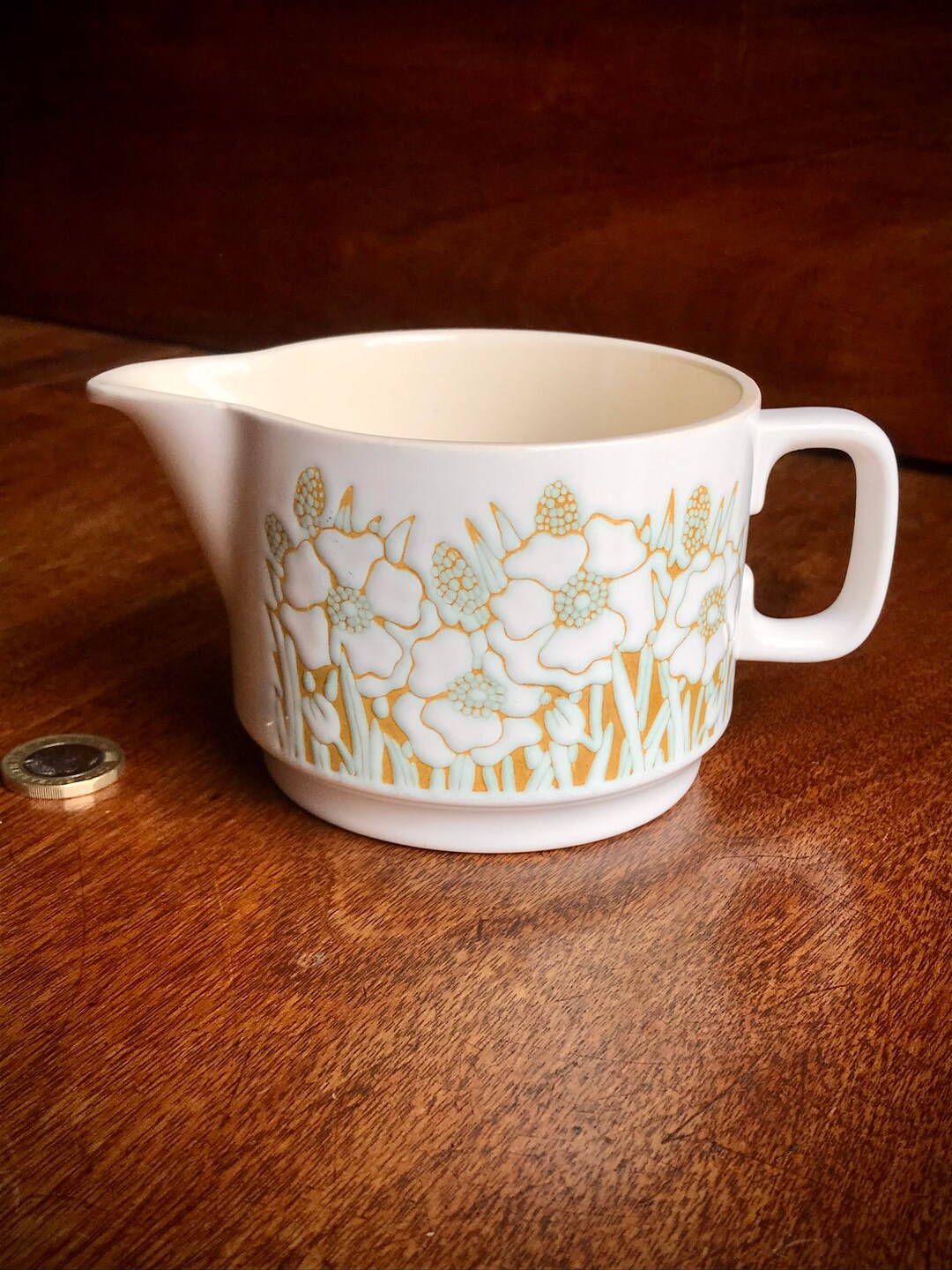 Hornsea Fleur Gravy or Large Cream Jug Designed by Jessica Vardy 1970s ...
