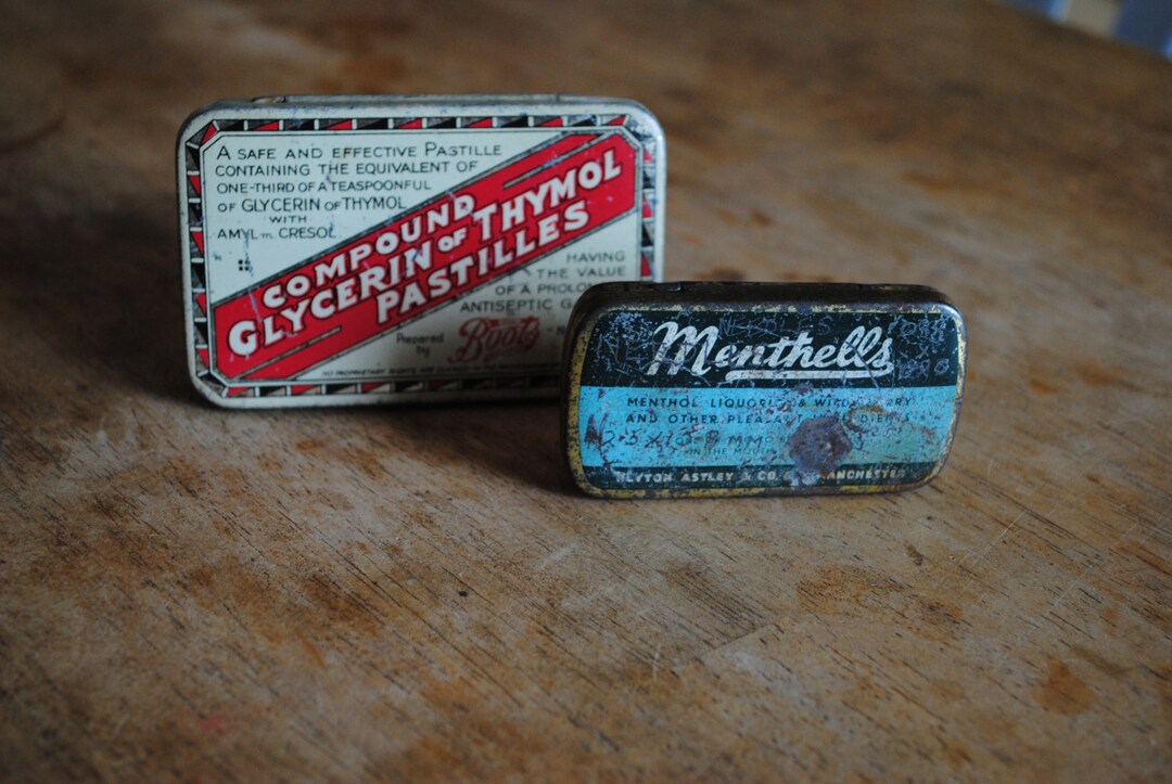 Pair of Vintage Chemist Throat Pastille Tins Circa 1940s Collectables ...
