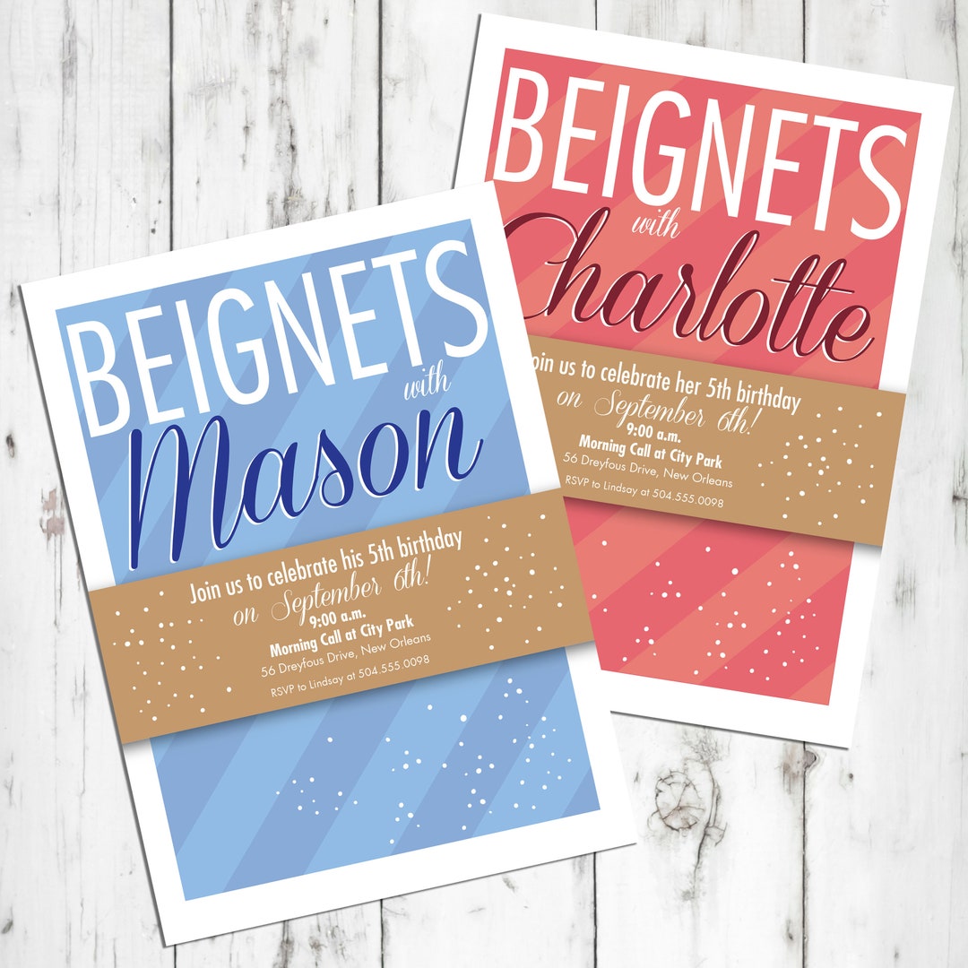 Beignet Birthday Party Invitation – New Orleans Brunch (digital or ...