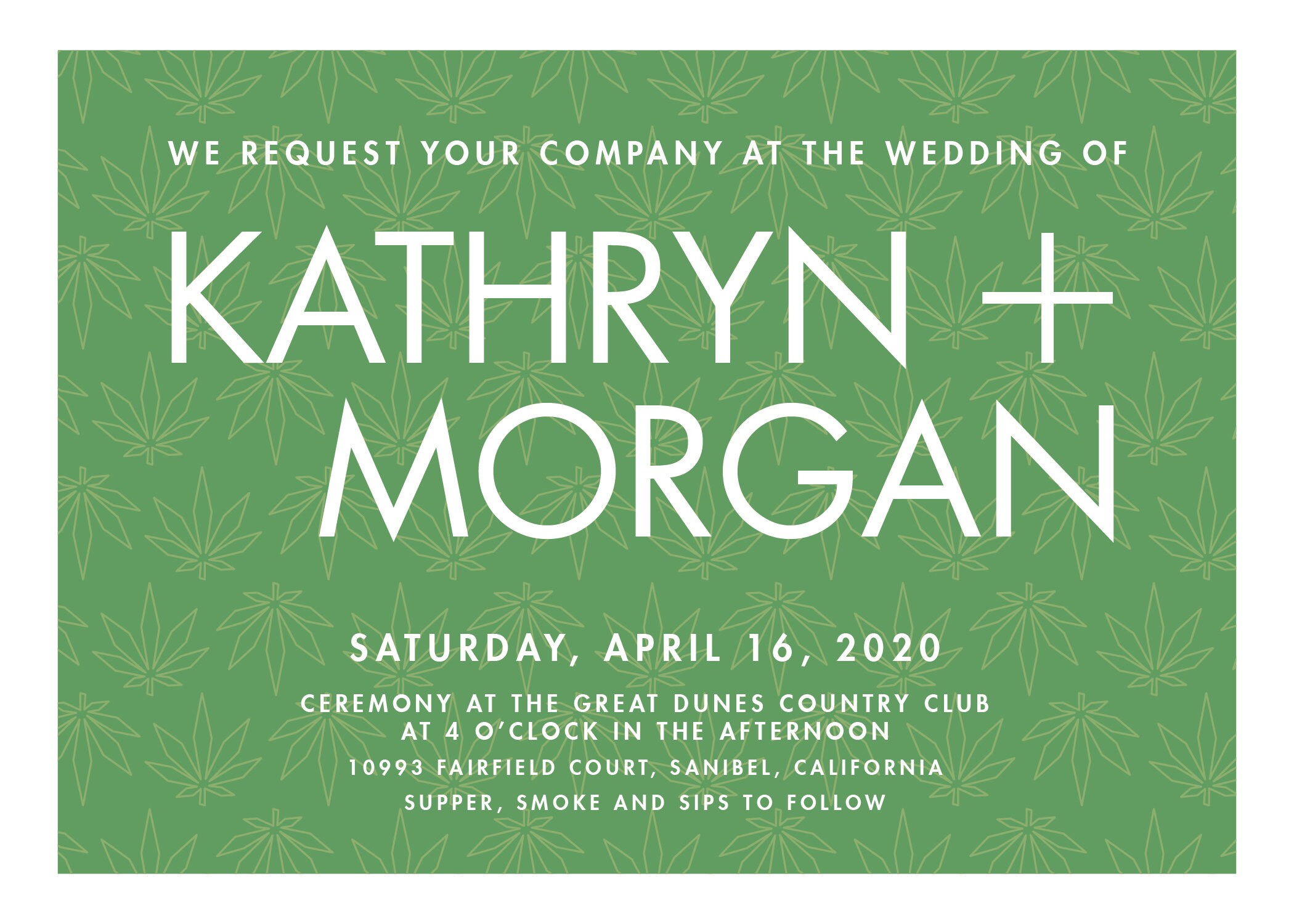 Cannabis Friendly Wedding Invitation / Cannabis Birthday Party - Etsy