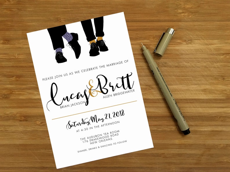 Gay Wedding Invitation Personalized Printable Same Sex Mr Etsy