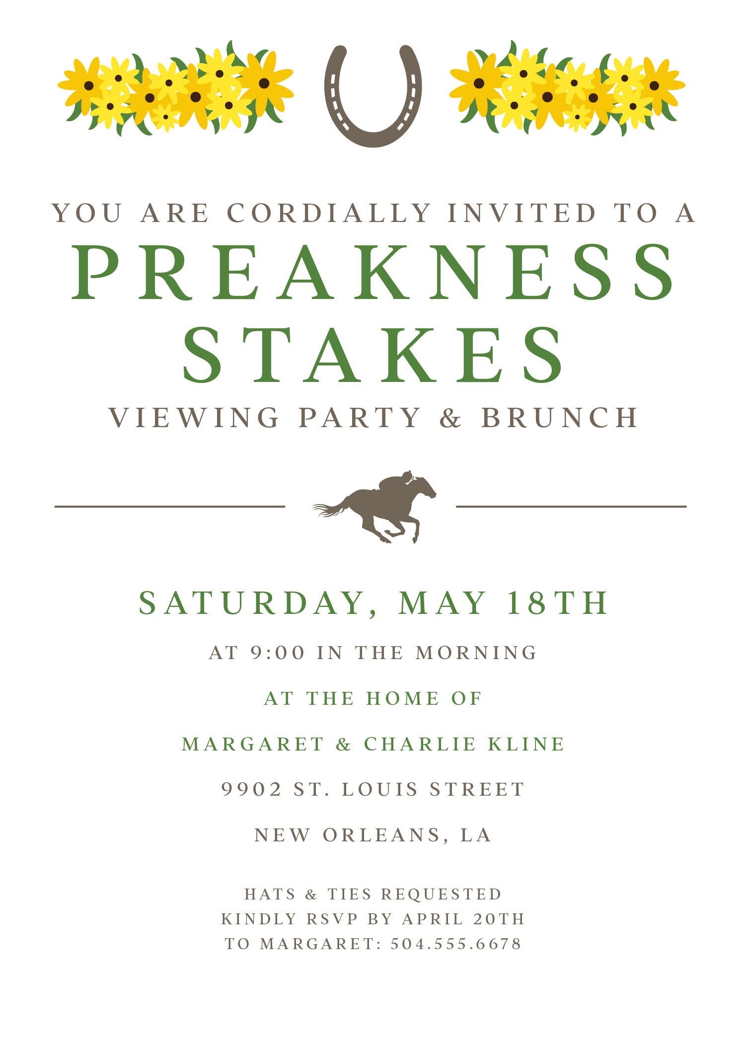 Preakness Stakes Party Invitation Personalized, DIGITAL OR PRINTED ...