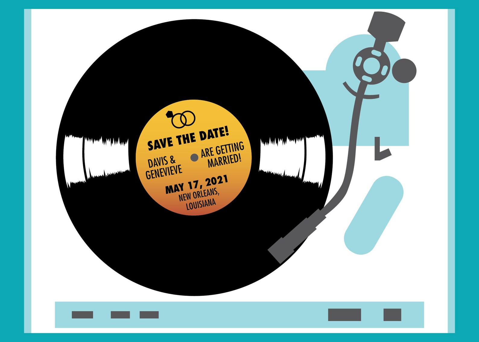 Vintage Record Player Wedding Save the Dates Personalized - Etsy