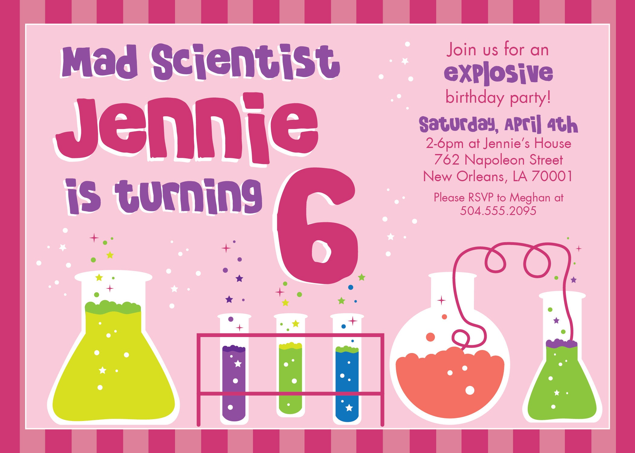 Science Birthday Party Invitation Personalized, Printable Mad Scientist ...