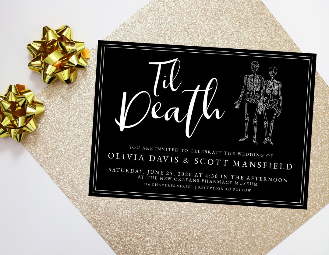 Til Death Skeleton Wedding Invitation Suite - Personalized, DIGITAL OR ...