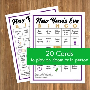 New Years Eve Bingo DIGITAL DOWNLOAD 20 Cards New Years - Etsy