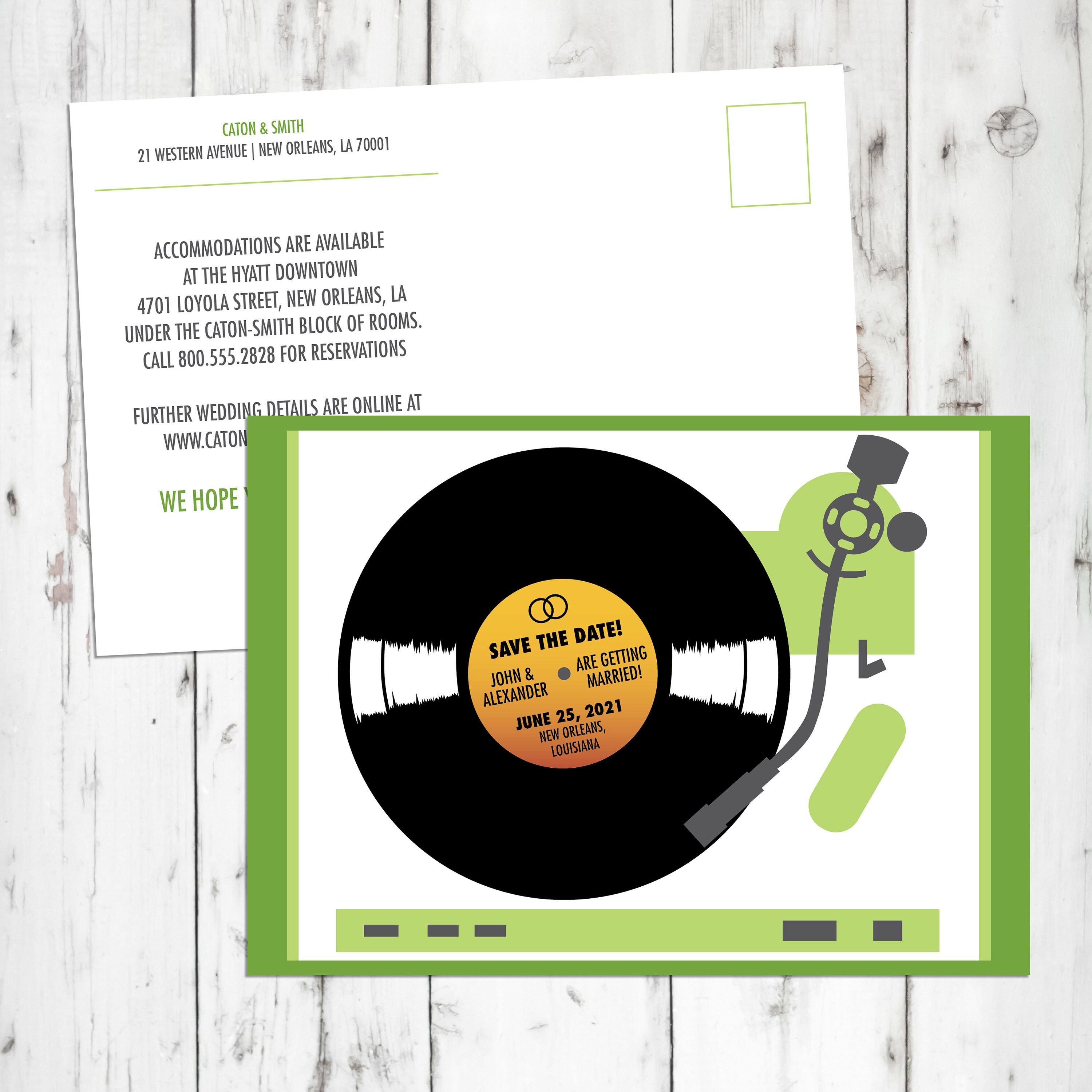 Vintage Record Player Wedding Save the Dates Personalized - Etsy