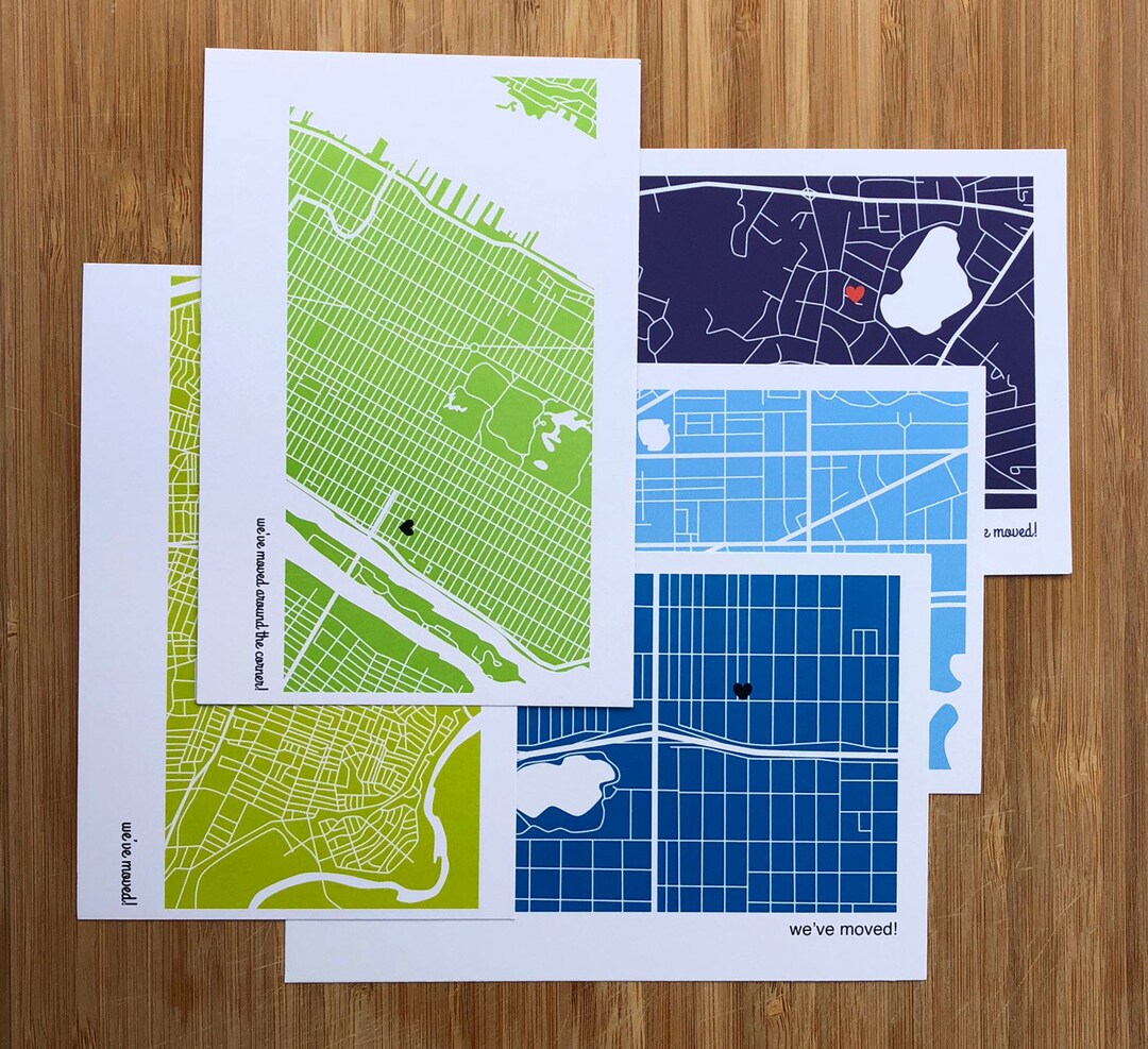 Custom Map New Home Announcement Postcards – Personalized Moving Cards ...