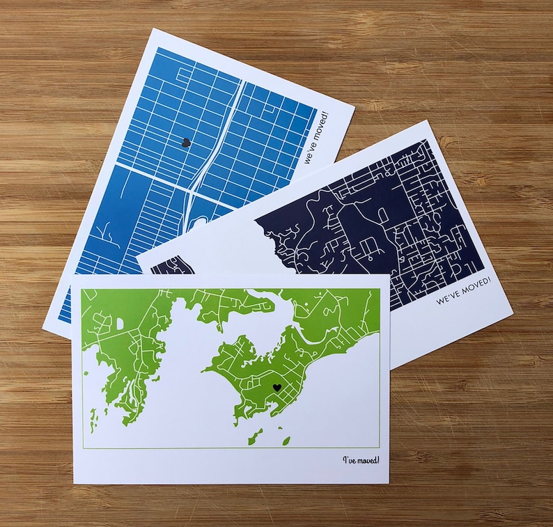 Custom Map New Home Announcement Postcards – Personalized Moving Cards ...