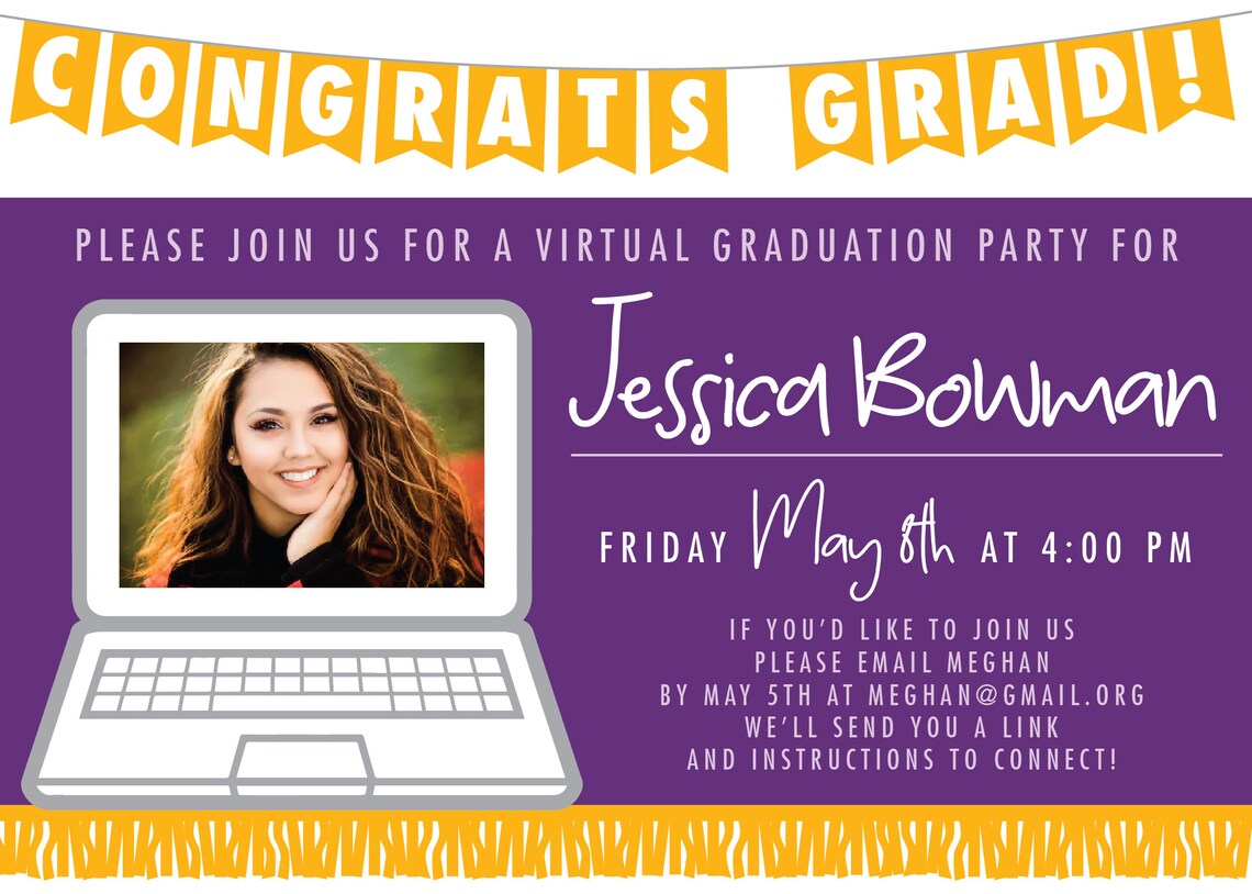 Virtual Graduation Invitation / Online Grad Party Invite | Etsy