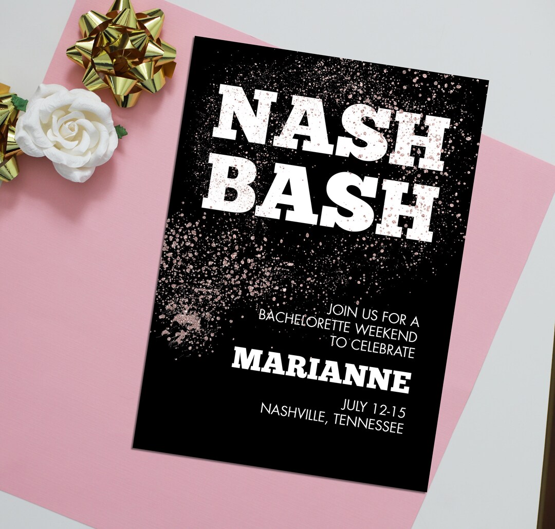 Nash Bash Bachelorette Party Invitation - Personalized, DIGITAL OR ...
