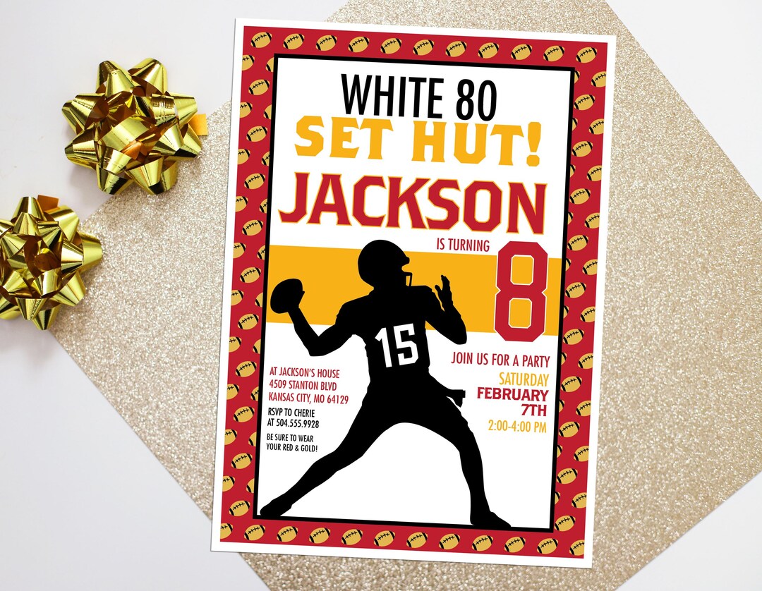 KC Chiefs Mahomes Birthday Party Invitation - Personalized DIGITAL or ...
