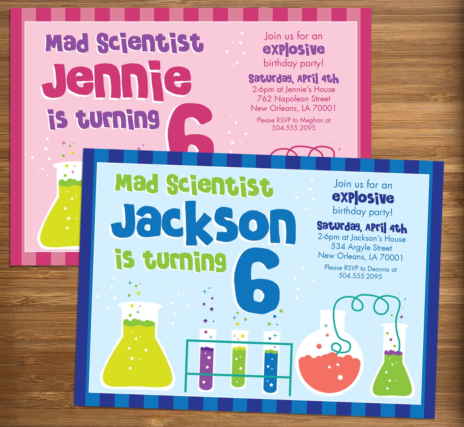 Science Birthday Party Invitation Personalized, Printable Mad Scientist ...