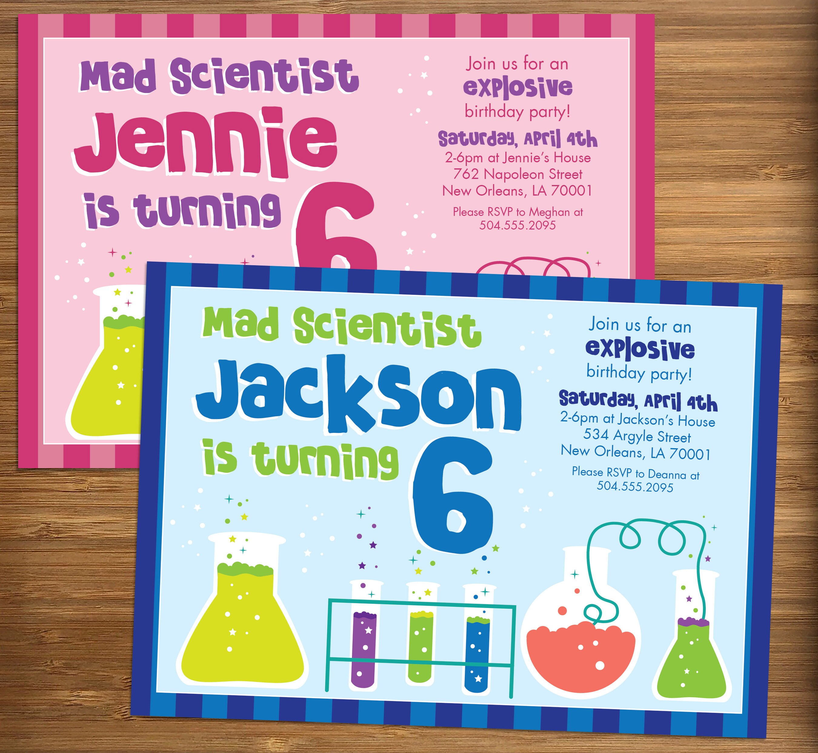 Science Birthday Party Invitation Personalized, Printable Mad Scientist ...