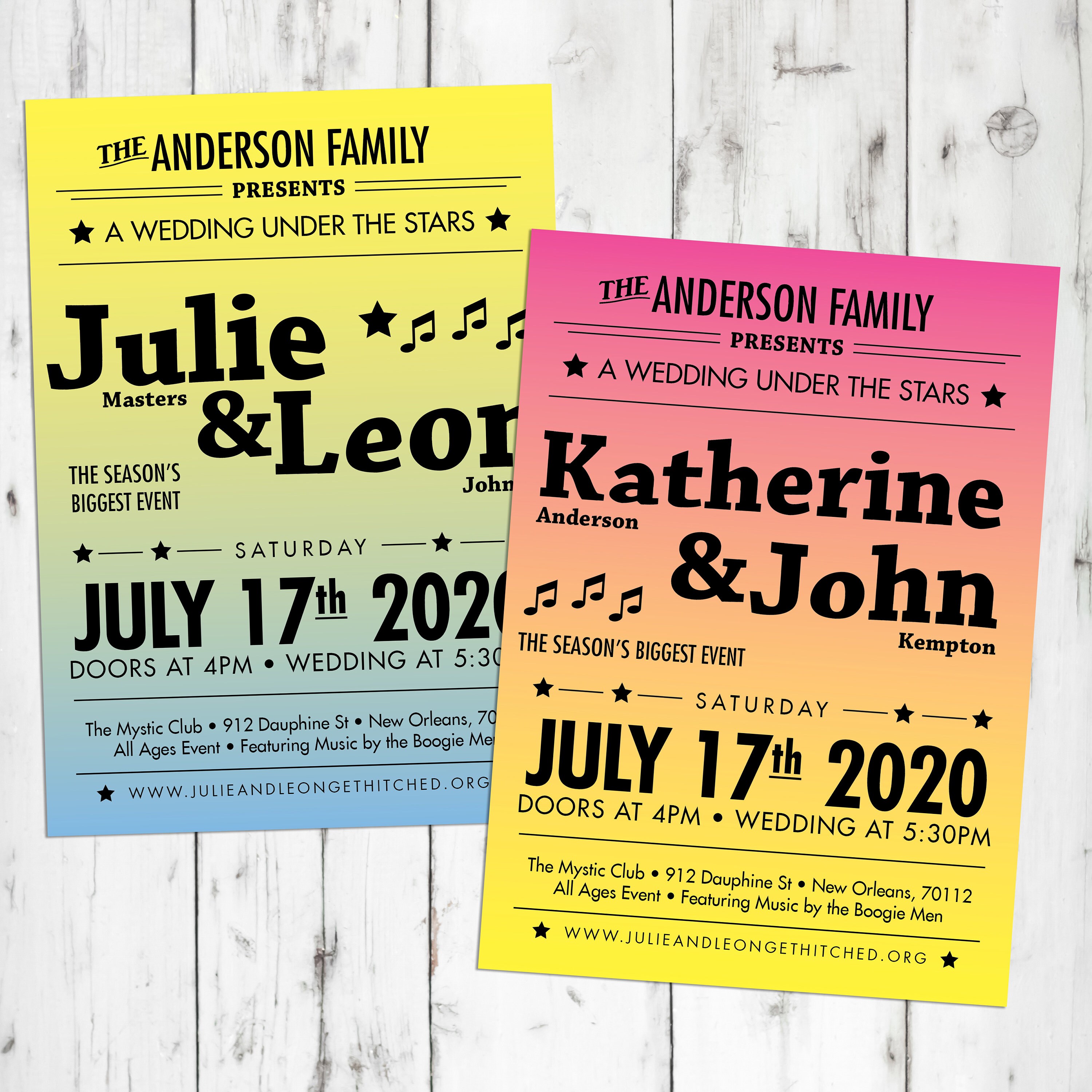 Vintage Concert Poster Wedding Invitations