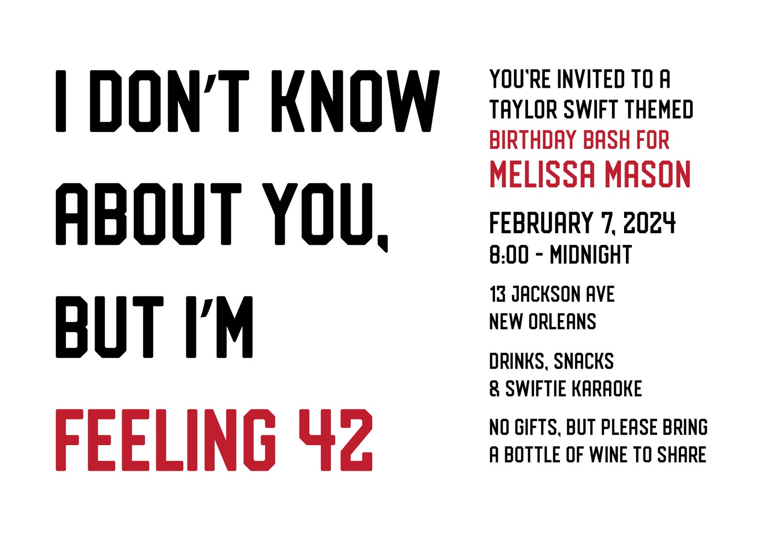 Feeling 22 Birthday Party Invitation - Personalized, DIGITAL OR PRINTED ...