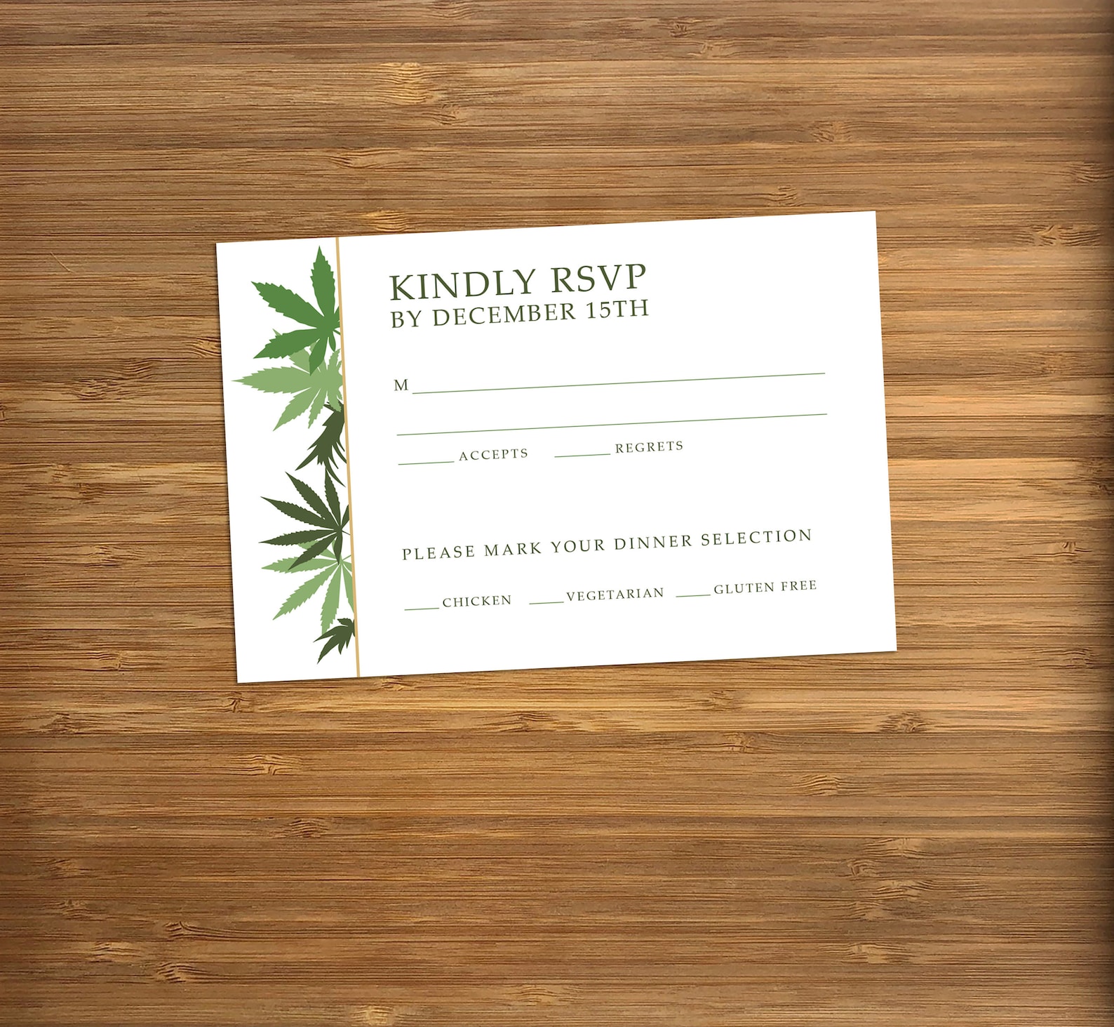Cannabis Friendly Wedding Invitation - Personalized, DIGITAL OR PRINTED ...