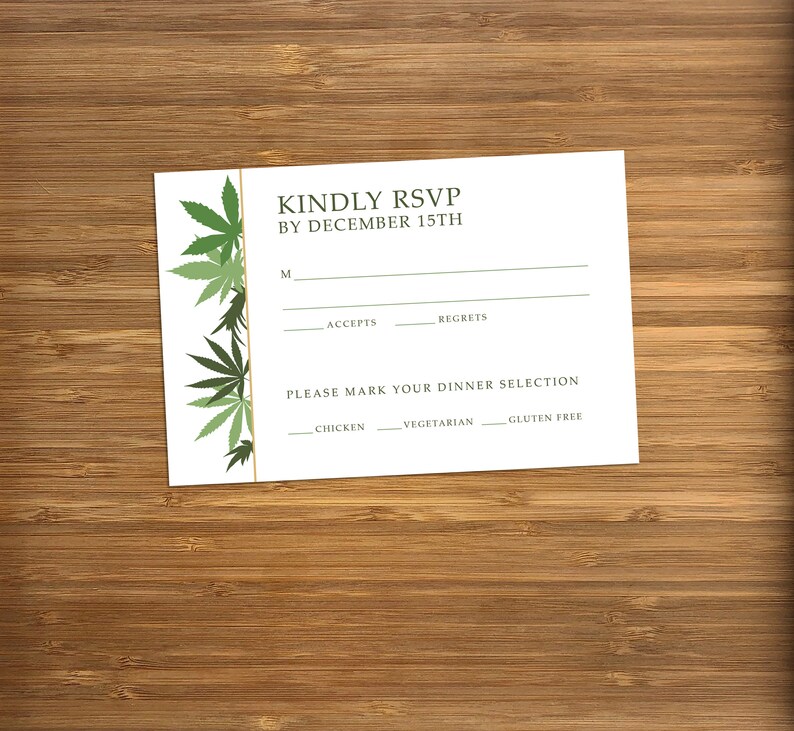 Cannabis Friendly Wedding Invitation - Personalized, DIGITAL OR PRINTED ...