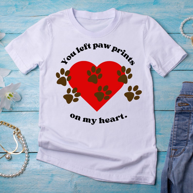 Paw Prints on My Heart, SVG and PNG Files ONLY, Cutting Machine Files ...