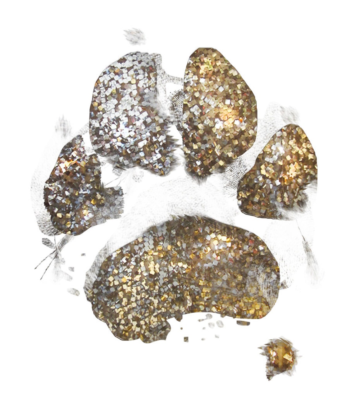 Glitter Pet Paw Print, Cat, Dog, Animal Art. Digital Download ...