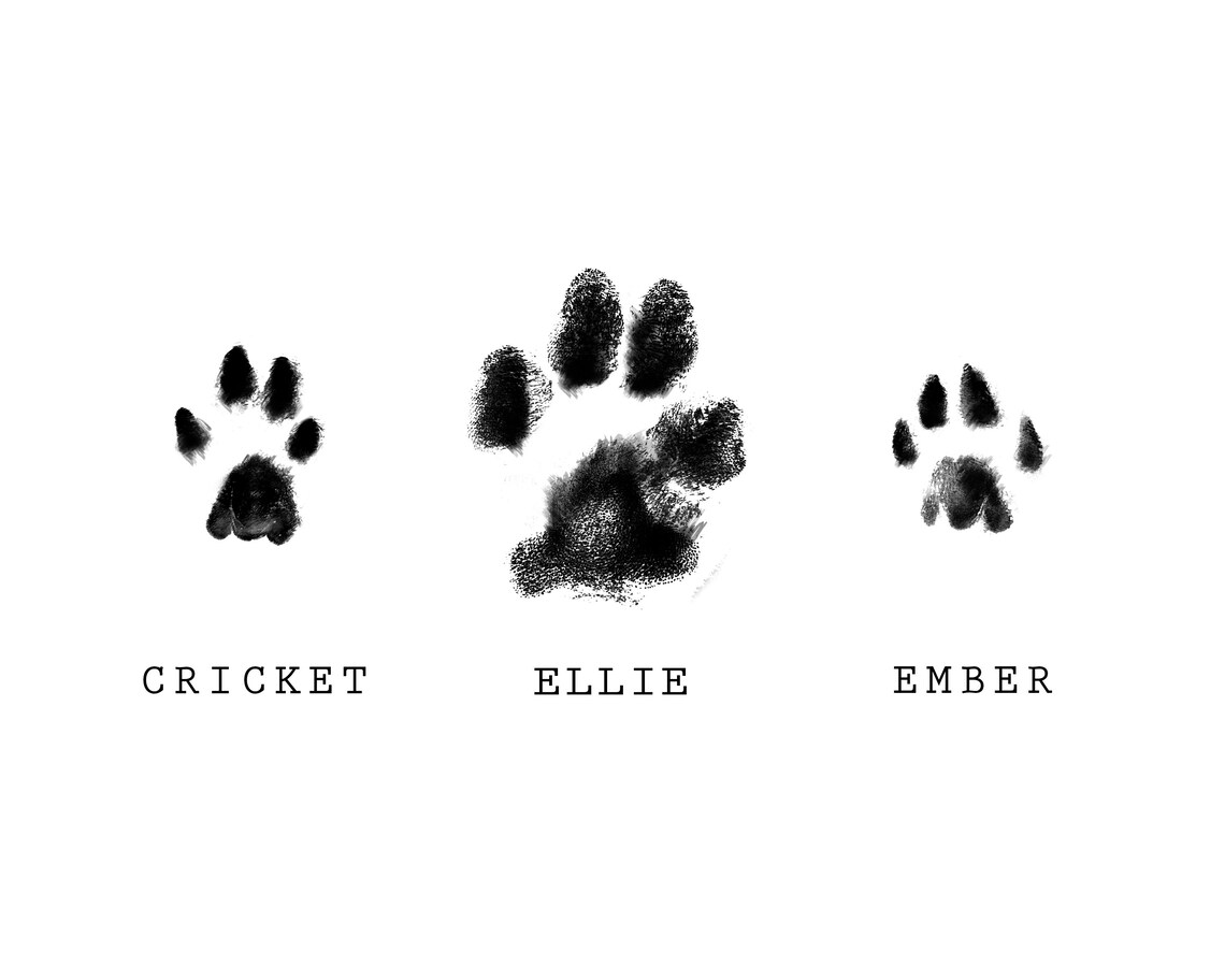 The ORIGINAL Actual CUSTOM Pet Paw Print, Cat, Dog, Animal Art, Digital ...