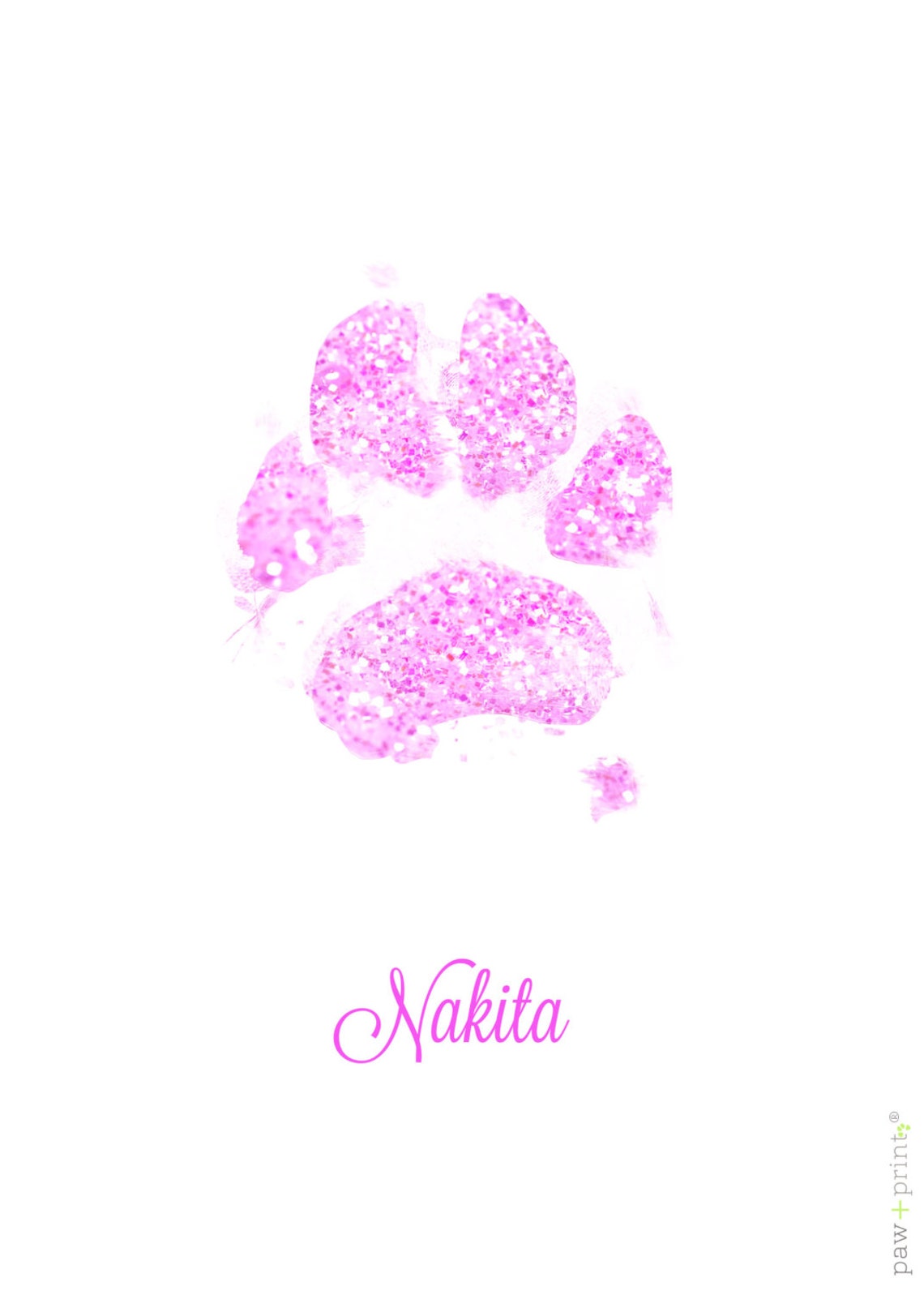 Glitter Pet Paw Print, Cat, Dog, Animal Art. Digital Download ...