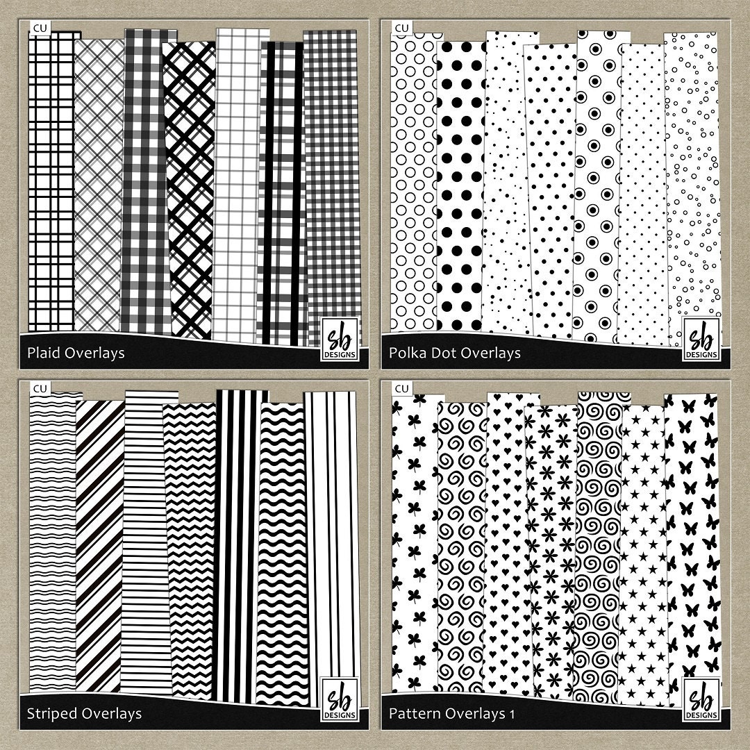 Digital Paper - Pattern Overlays - Digital Patterns - Digital Overlays ...