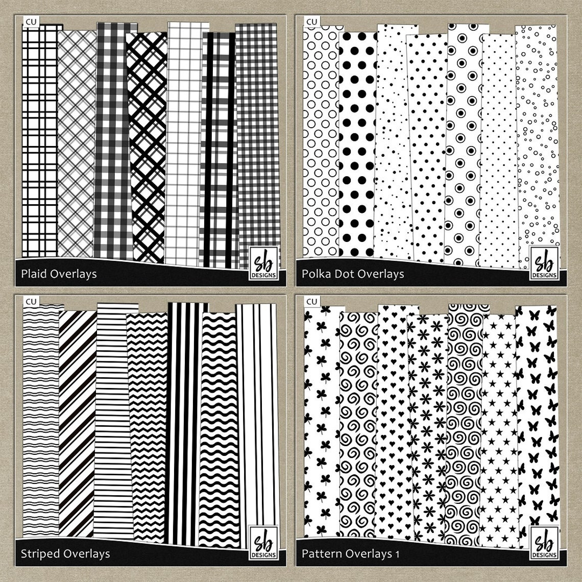 Digital Paper Pattern Overlays Digital Patterns Digital - Etsy
