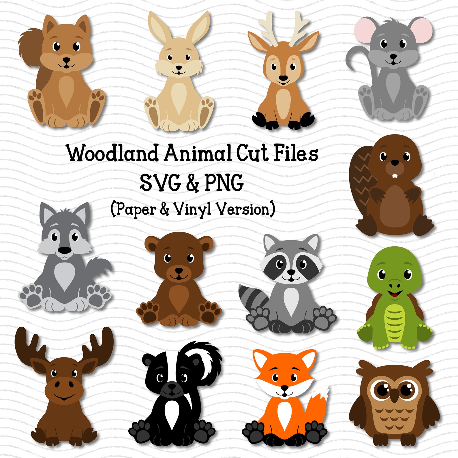 Woodland Animal Cut Files Woodland Animal SVG Woodland - Etsy