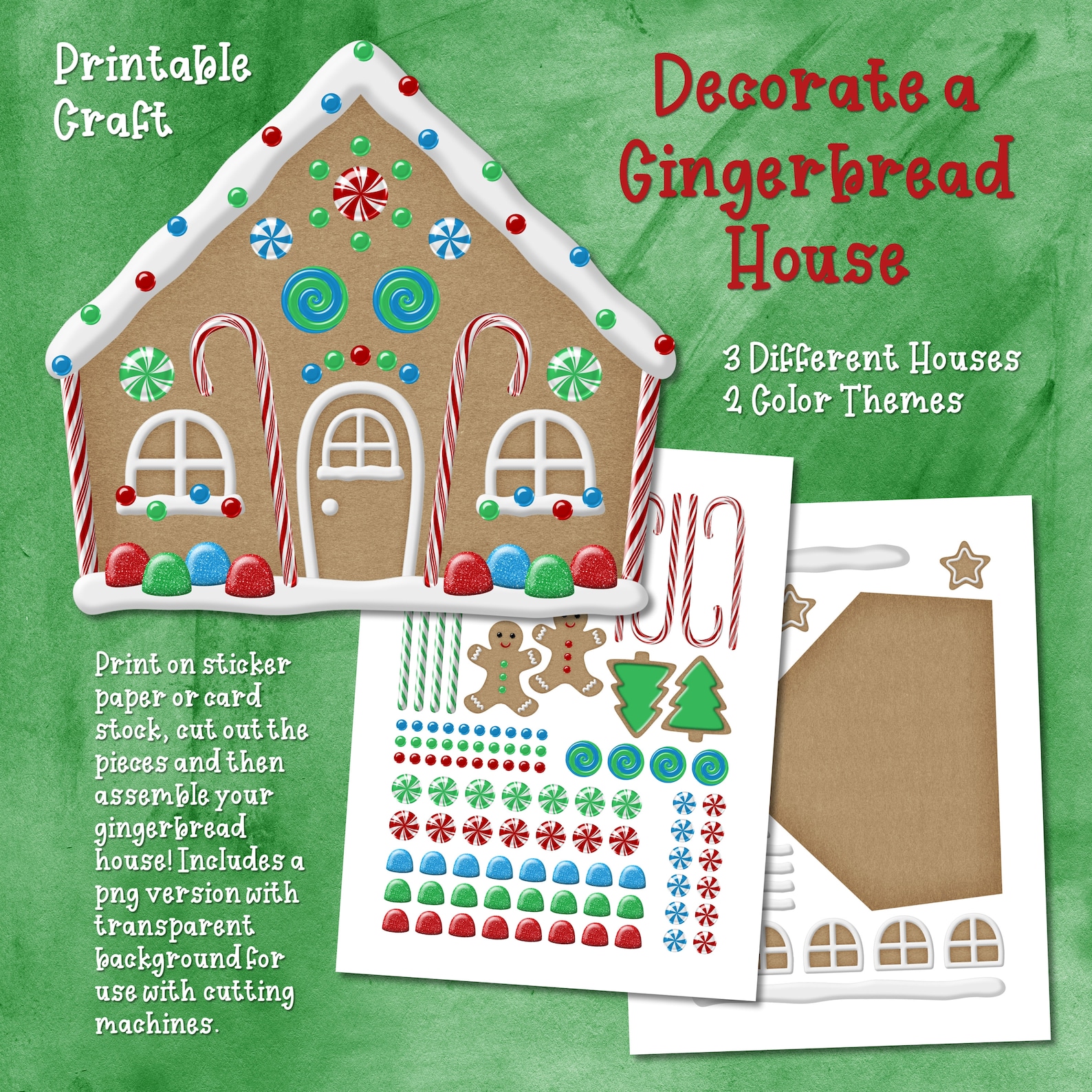 Christmas Kid's Craft Gingerbread House Craft Build a - Etsy