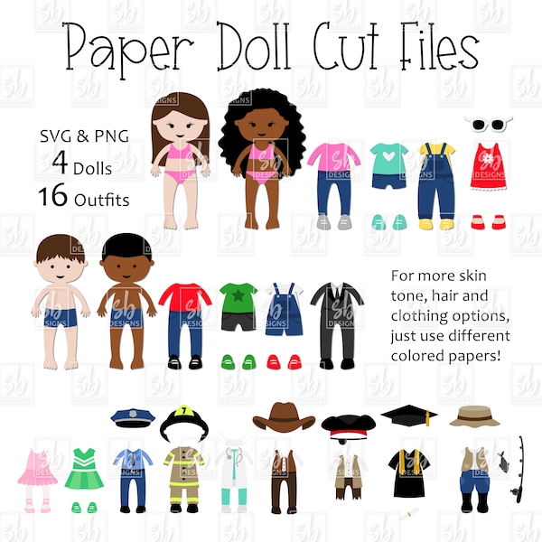 Paper Doll Svg - Etsy
