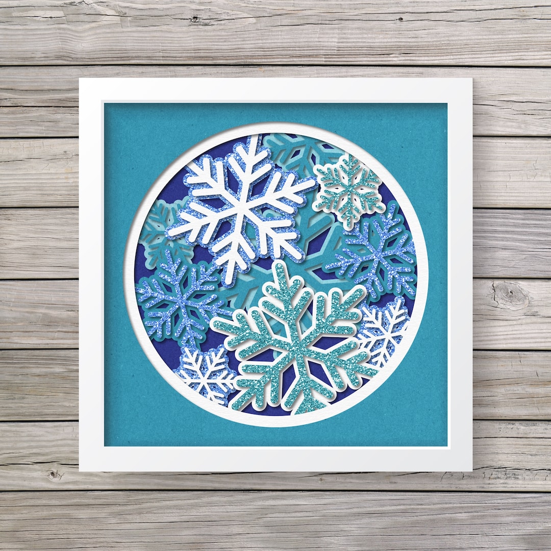 Snowflake Shadow Box SVG, Winter Shadow Box SVG, 3D Shadowbox ...
