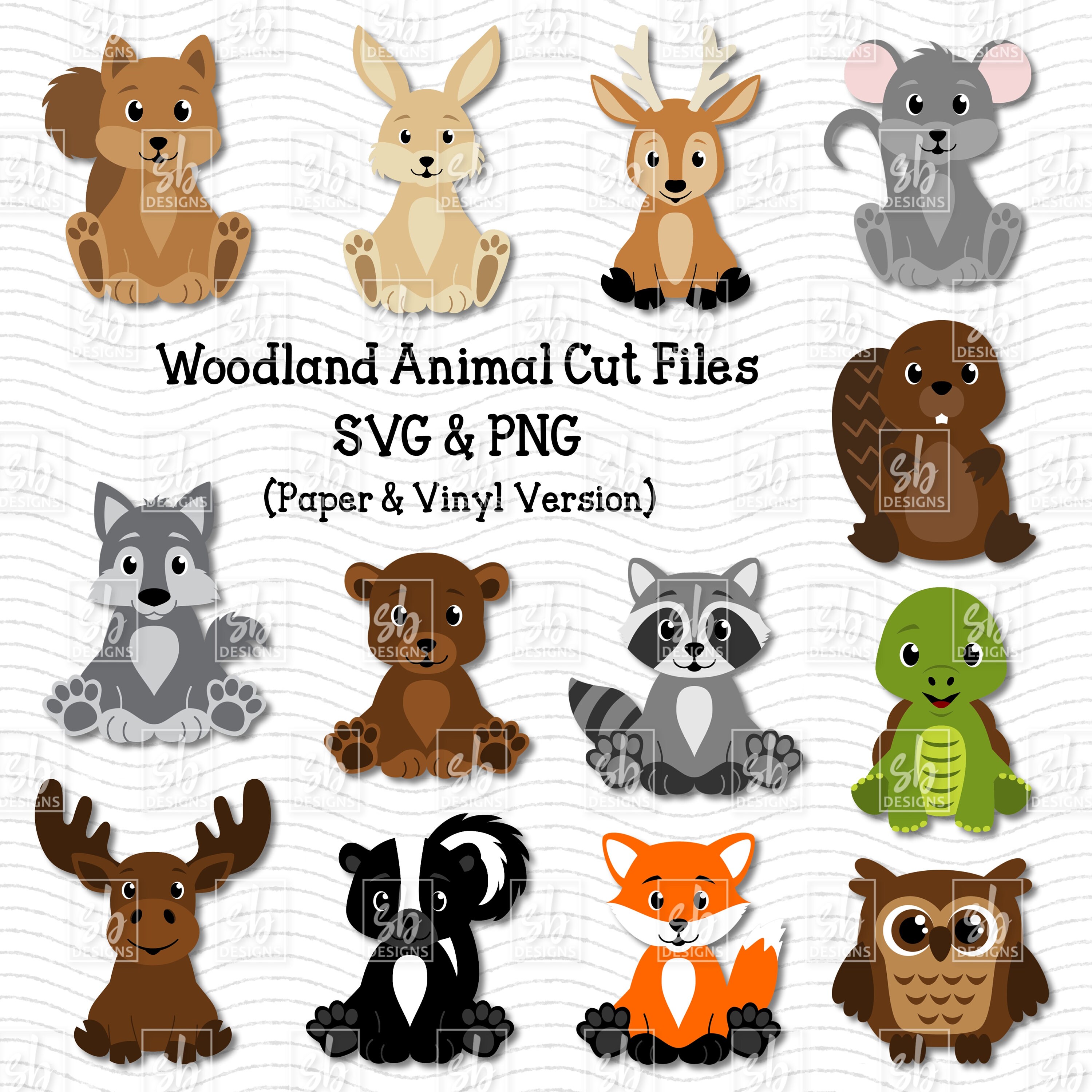 Woodland Animal Cut Files Woodland Animal SVG Woodland - Etsy