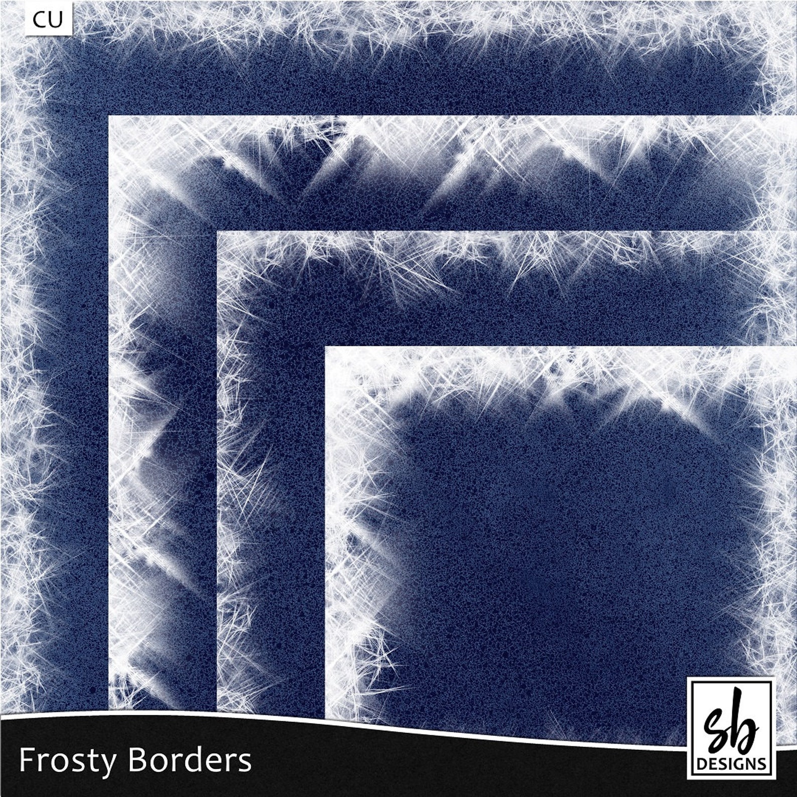 Frozen Border - Frosty Borders - Frosty Edges - Digital Ice Borders ...