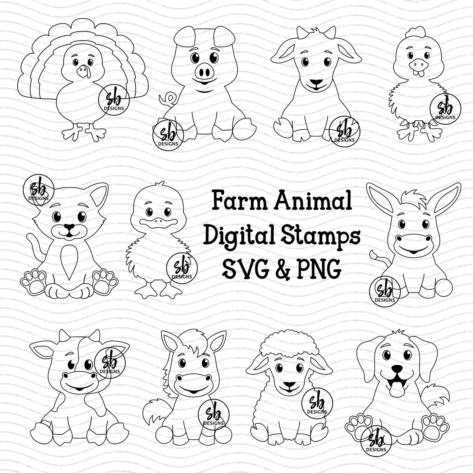 Animal Digital Stamps, Animal SVG, Animal Clip Art, Cute Animals ...