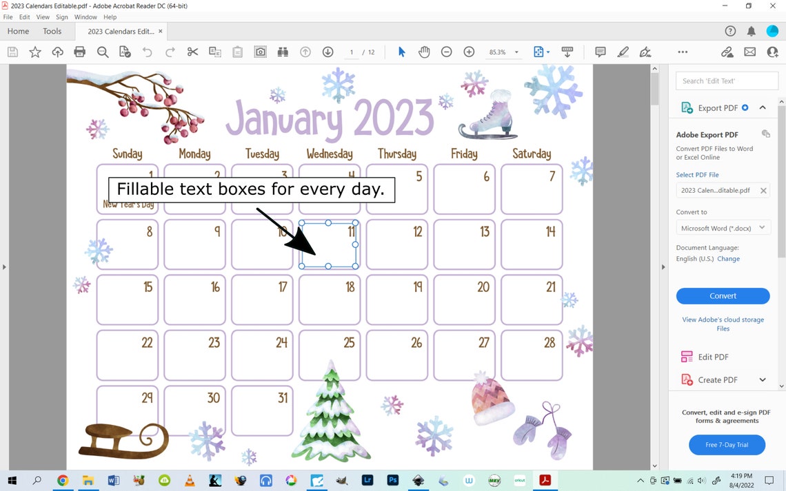 Printable Calendars Printable Kids Calendars 2023 Calendars - Etsy Canada