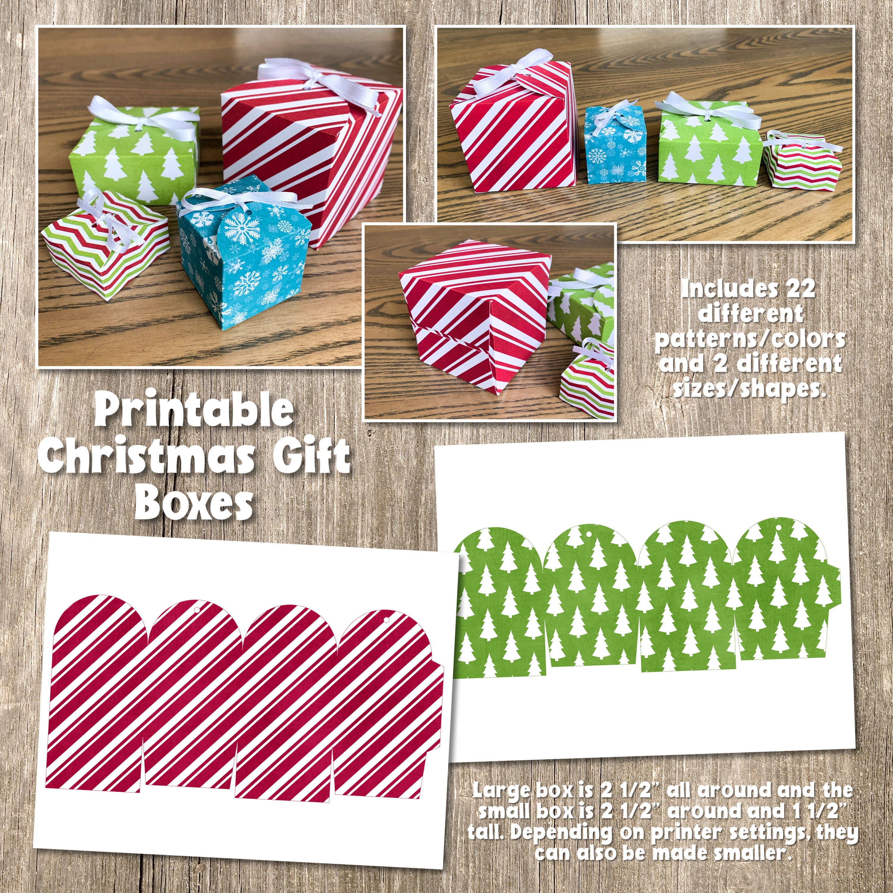 Printable Gift Boxes, Printable Christmas Gift Boxes, Christmas Gift ...