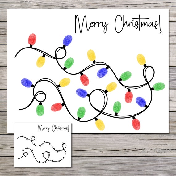 Christmas Fingerprint Art Fingerprint Craft Christmas Kids - Etsy